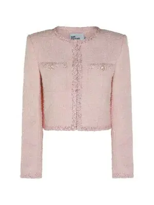 SELF-PORTRAIT Bouclé Short Jacket With Embellishments - Multicolor
