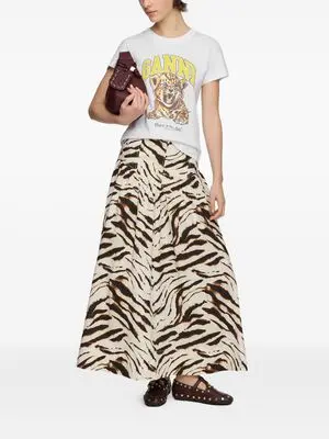 GANNI Graphic Print Cotton T-shirt - Multicolor