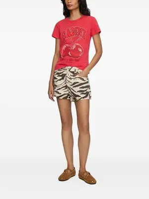 GANNI Printed Cotton T-shirt - Multicolor