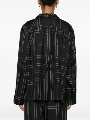TOTEME Monogram Silk Pajama Shirt - Multicolor