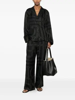 TOTEME Monogram Silk Pajama Shirt - Multicolor