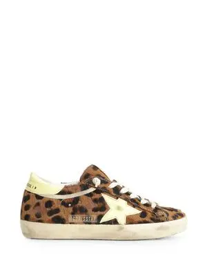 GOLDEN GOOSE Super Star Leopard Print Leather Sneakers - Multicolor