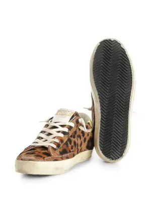 GOLDEN GOOSE Super Star Leopard Print Leather Sneakers - Multicolor