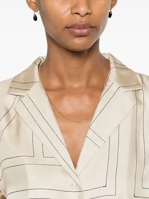 TOTEME Monogram Print Silk Shirt - Multicolor