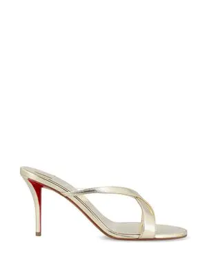 CHRISTIAN LOUBOUTIN Leather Stiletto Sandals - Gold