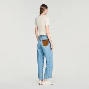 Sandro Ribbed Knit Shirt With Ruffled Details