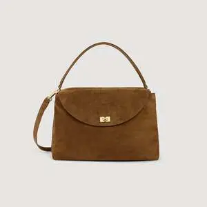 Sandro Le Grand Bazaar Suede Bag - Beige