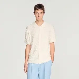 Sandro Terry Knit Shirt - Ecru