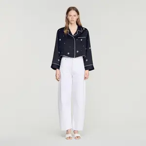 Sandro Embellished Viscose Pyjama-style Shirt