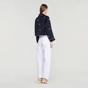 Sandro Embellished Viscose Pyjama-style Shirt