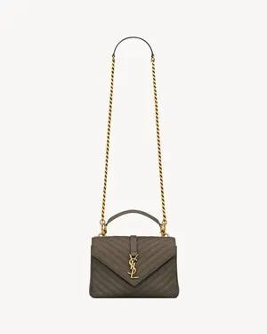 Saint Laurent College Medium Quilted Leather Satchel