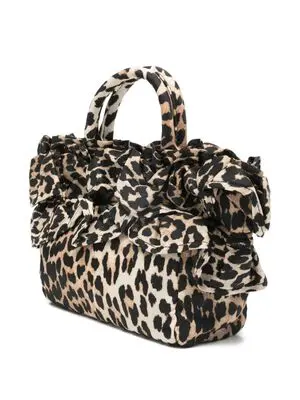 GANNI Leopard Print Nylon Mini Tote Bag