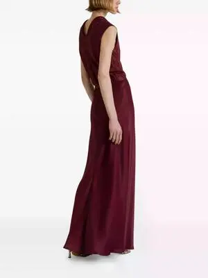 Alberta Ferretti Satin Maxi Skirt - Red