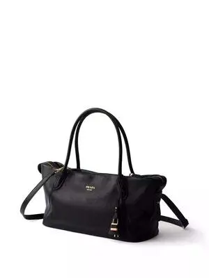 Prada Large Leather Tote Bag - Black
