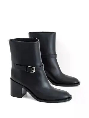 Burberry Buckle-detail Leather Boots