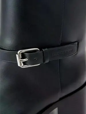 Burberry Buckle-detail Leather Boots