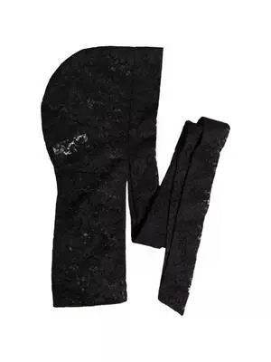 Dolce & Gabbana Floral Lace Head Wrap - Black