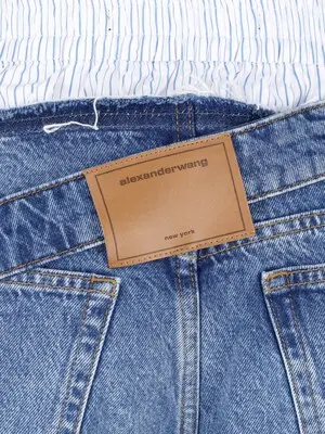 Alexander Wang Boxer Detail Denim Shorts - Blue