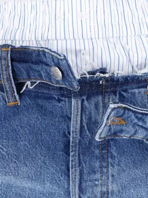 Alexander Wang Boxer Detail Denim Shorts - Blue