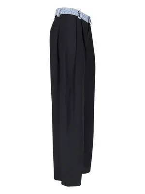 Alexander Wang Straight Leg Pants With Denim Detail
