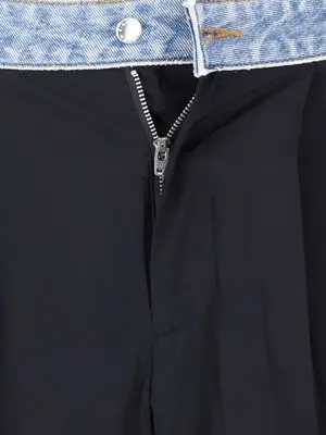 Alexander Wang Straight Leg Pants With Denim Detail