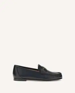 Chloé Leather Loafers With Gold Chain Detail