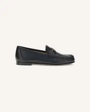 Chloé Leather Loafers With Gold Chain Detail