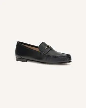 Chloé Leather Loafers With Gold Chain Detail