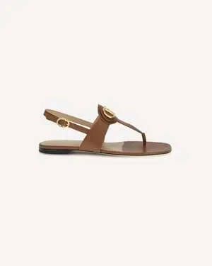 Valentino Garavani Leather Thong Sandals With Vlogo Signature