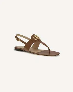 Valentino Garavani Leather Thong Sandals With Vlogo Signature