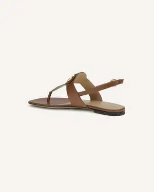 Valentino Garavani Leather Thong Sandals With Vlogo Signature