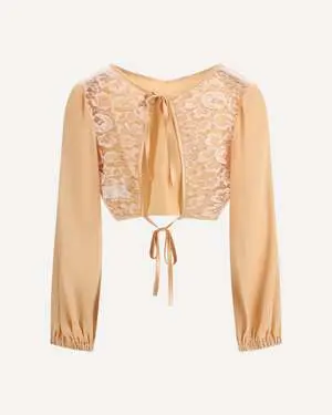 KRISTINA TI V-neck Lace-up Blouse