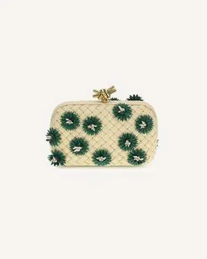 Bottega Veneta Knot Clutch With Floral Appliqués