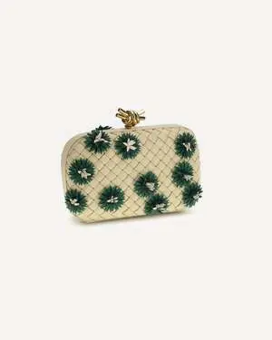 Bottega Veneta Knot Clutch With Floral Appliqués