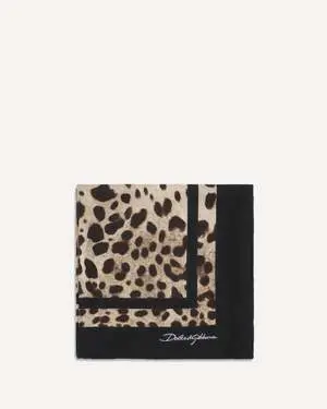 Dolce & Gabbana Leopard Print Silk Scarf - Multicolour