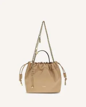 Chloé Icons Leather Chain Shoulder Bag - Beige