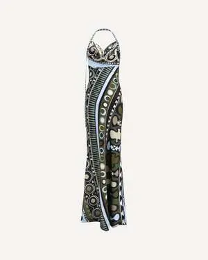 Emilio Pucci Long Silk-blend Printed Halterneck Dress