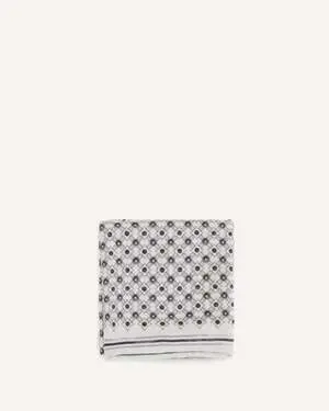 Brunello Cucinelli Silk Pochette With Geometric Pattern - Grey