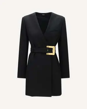 Balmain Grain De Poudre Belted Blazer