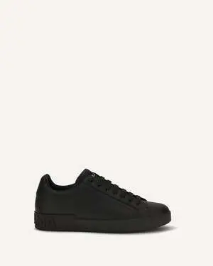Dolce & Gabbana Portofino Calfskin Leather Sneakers - Black