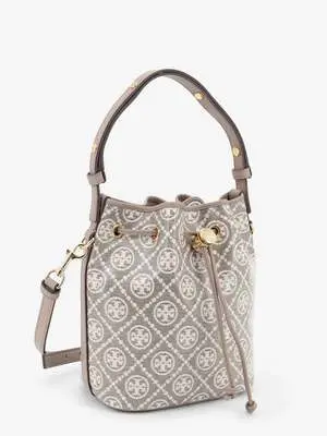 Tory Burch T Monogram Coated Canvas Bucket Bag