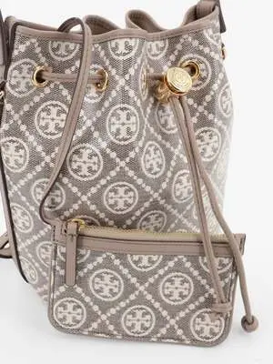 Tory Burch T Monogram Coated Canvas Bucket Bag