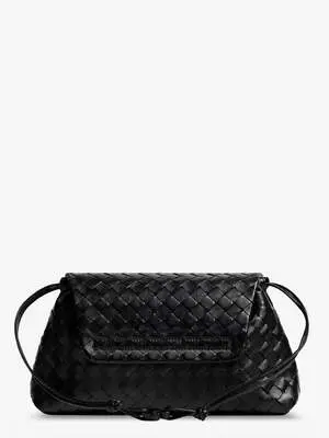 Bottega Veneta Intrecciato Leather Shoulder Bag - Black