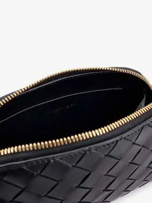 Bottega Veneta Concert Pouch In Intrecciato Leather - Black
