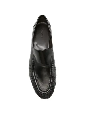 THE ROW Soft Leather Loafers - Black