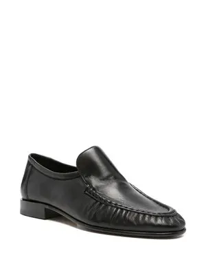 THE ROW Soft Leather Loafers - Black