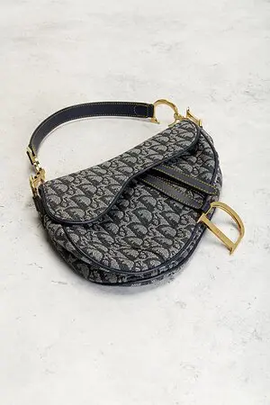 Dior Trotter Oblique Saddle Bag - Blue
