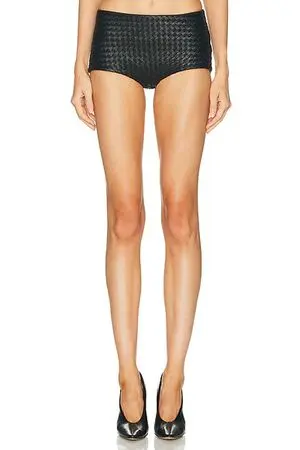 Bottega Veneta Woven Leather Shorts