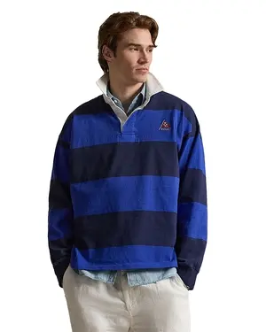 Polo Ralph Lauren Oversized Fit Stripe Jersey Rugby Shirt - Blue Multi