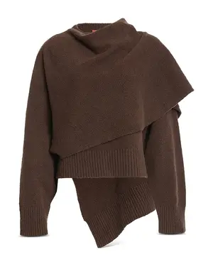 Altuzarra Palmer Asymmetrical Crewneck Sweater - Cocoa
